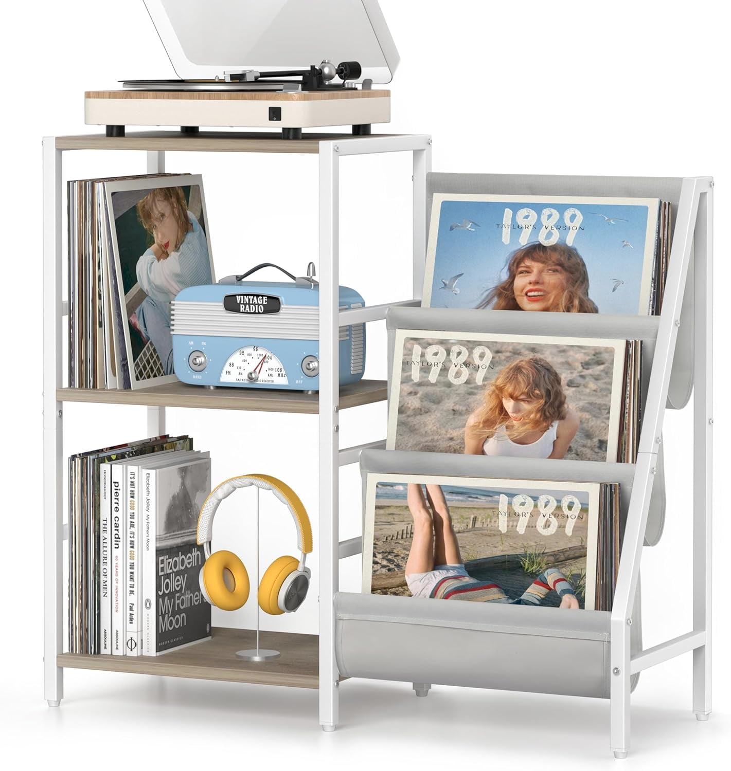 Record Player Stand with Vinyl Storage, Record Player Table with Record ...