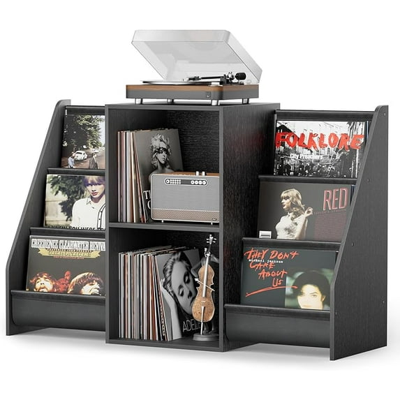 Record Player Stand with Vinyl Storage, Record Player Table with Vinyl ...