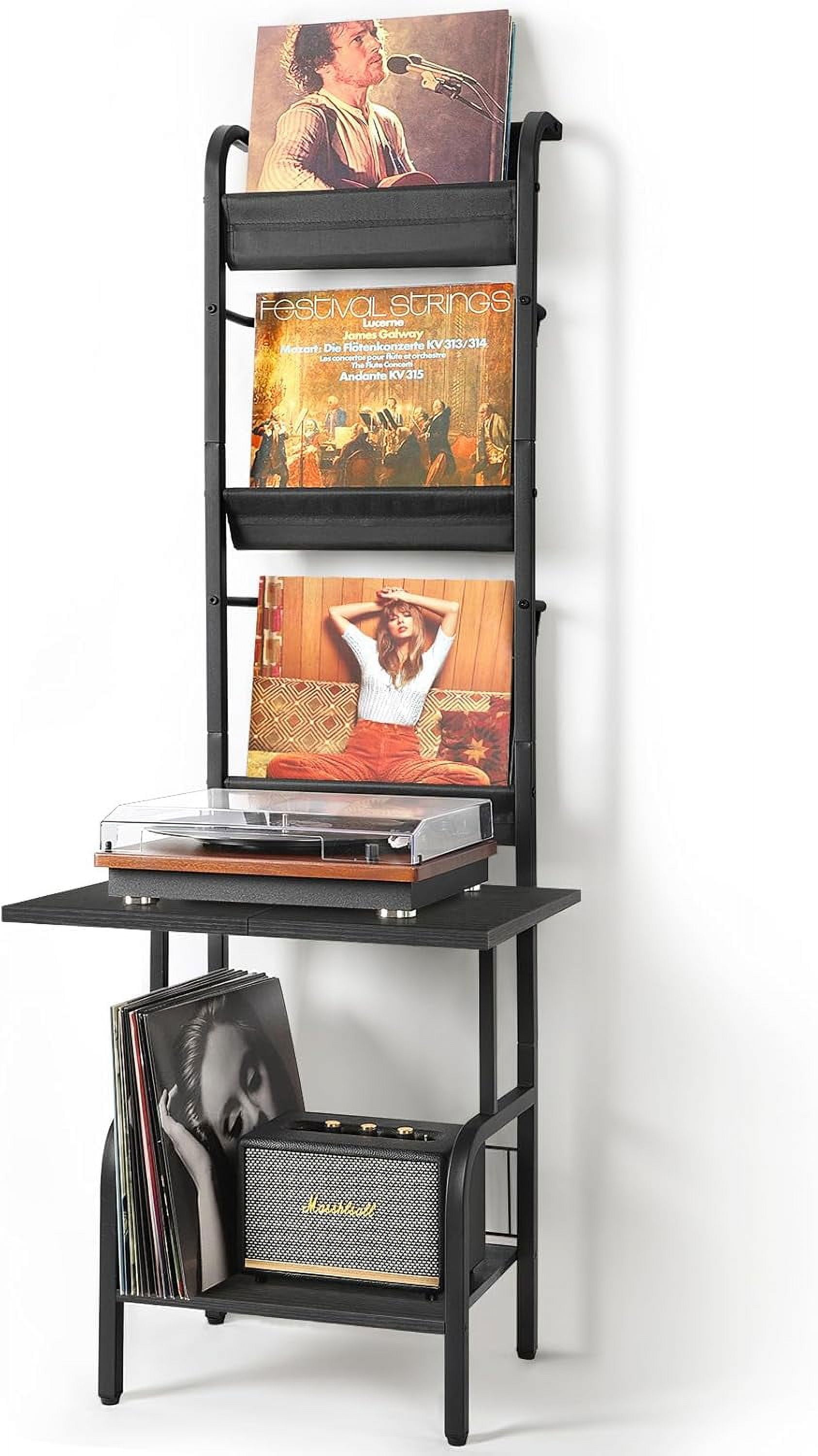 Record Player Stand with Vinyl Storage, Record Player Table with Vinyl ...
