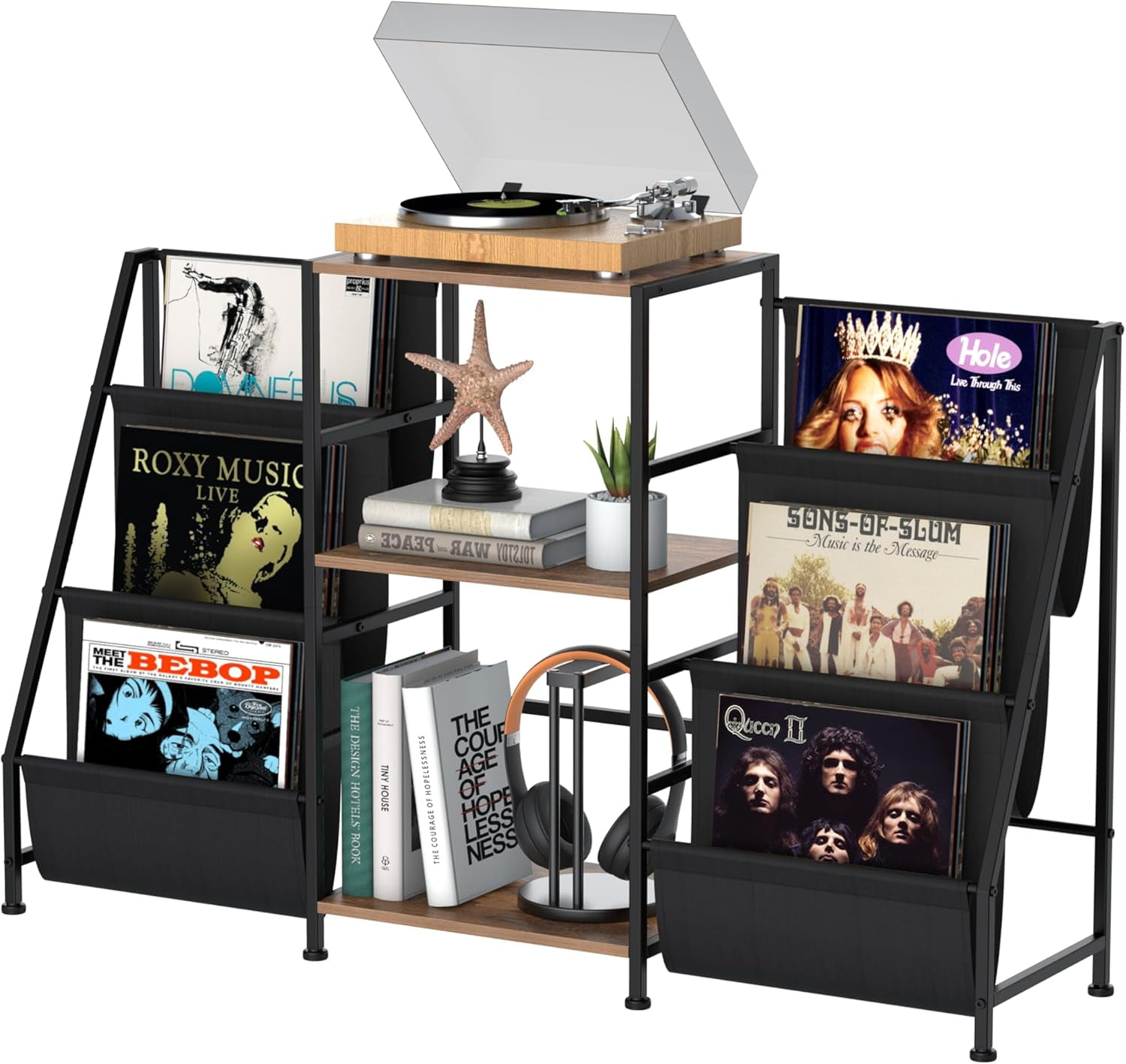 Record Player Stand with Vinyl Storage Turntable Stand with Record ...