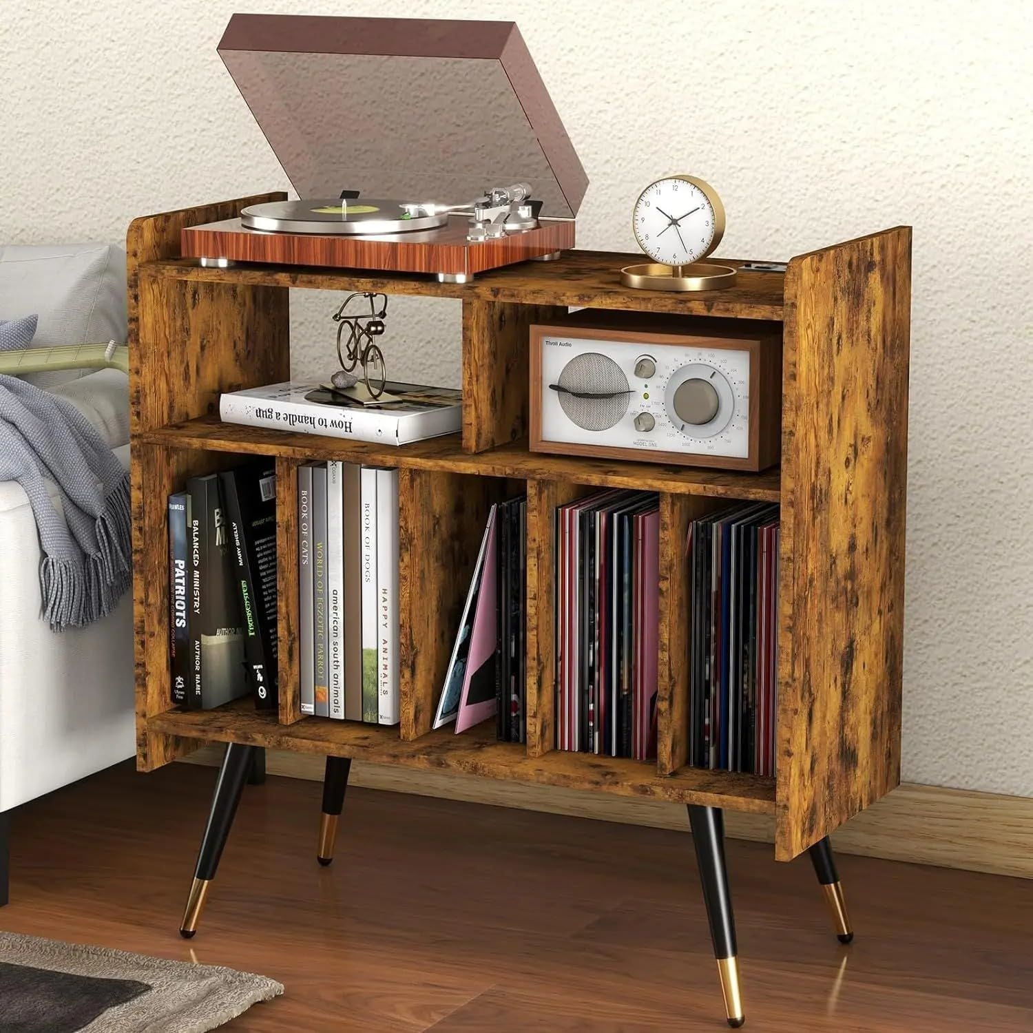 Record Player Stand with Storage, Vinyl Record Player Table, Large ...