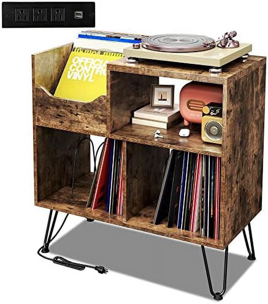 Record Player Stand with Vibration-Isolated Turntable Design Vinyl ...