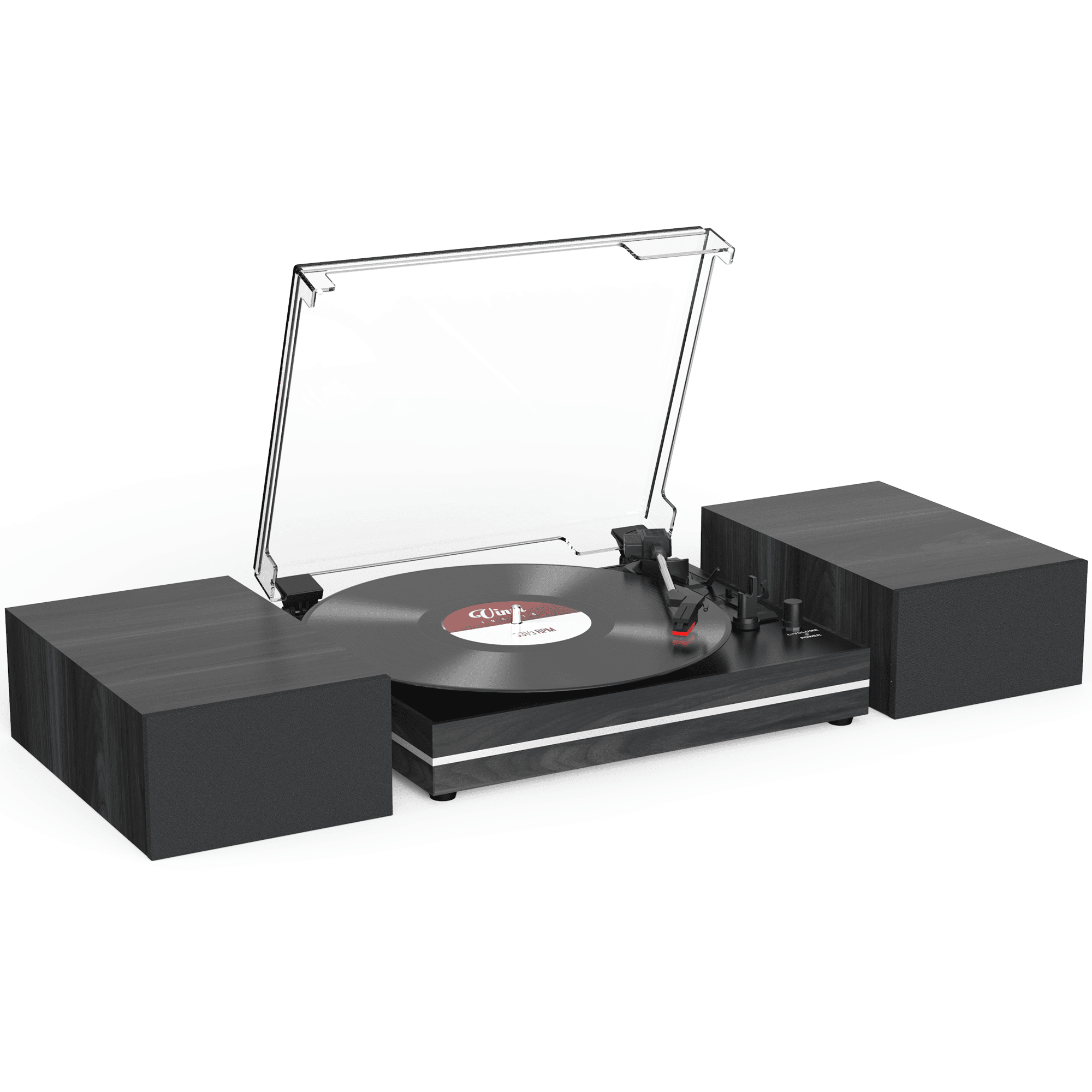 RetroAudio Vinyl Record Player with Bookshelf Speakers 3-Speed Belt ...