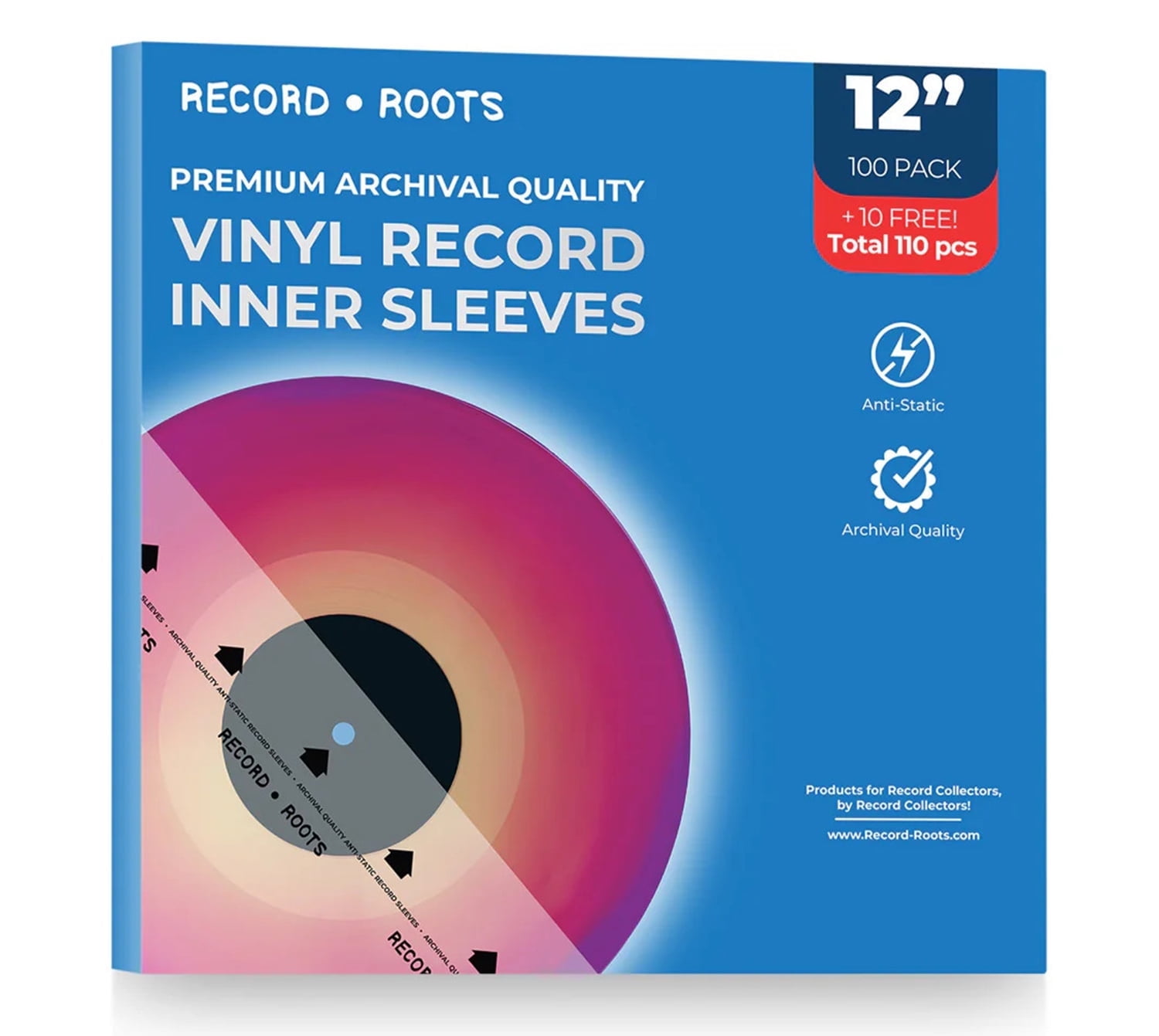 Record Roots Premium 12" Vinyl Record Inner Sleeves – Anti-Static, Dust ...