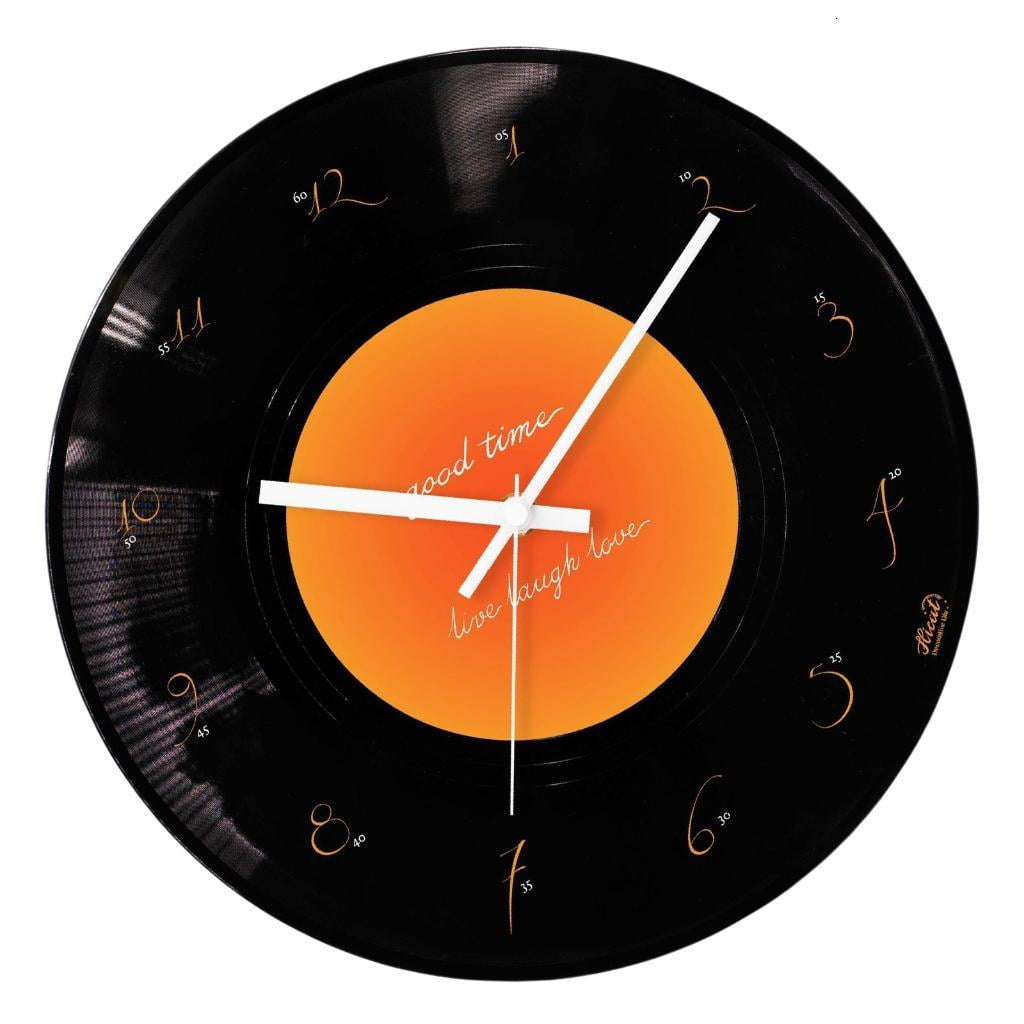 Record Shape Clock With Optional Center Color Quiet Operating Eye ...