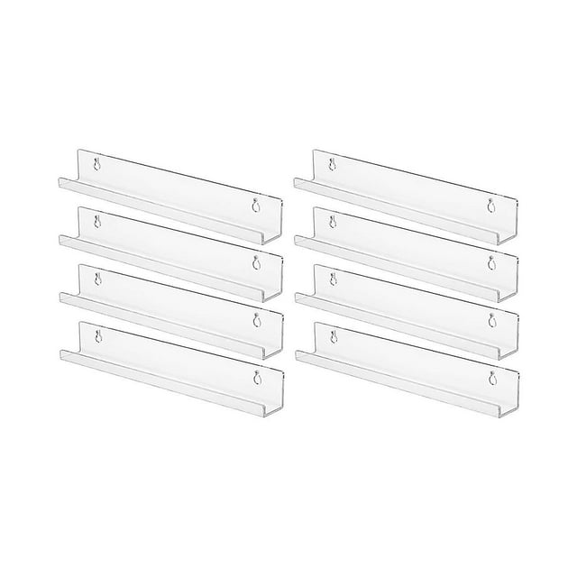 Record Shelf Wall Mount - 8 Pack 15 Inch Records Holder, Acrylic Clear ...