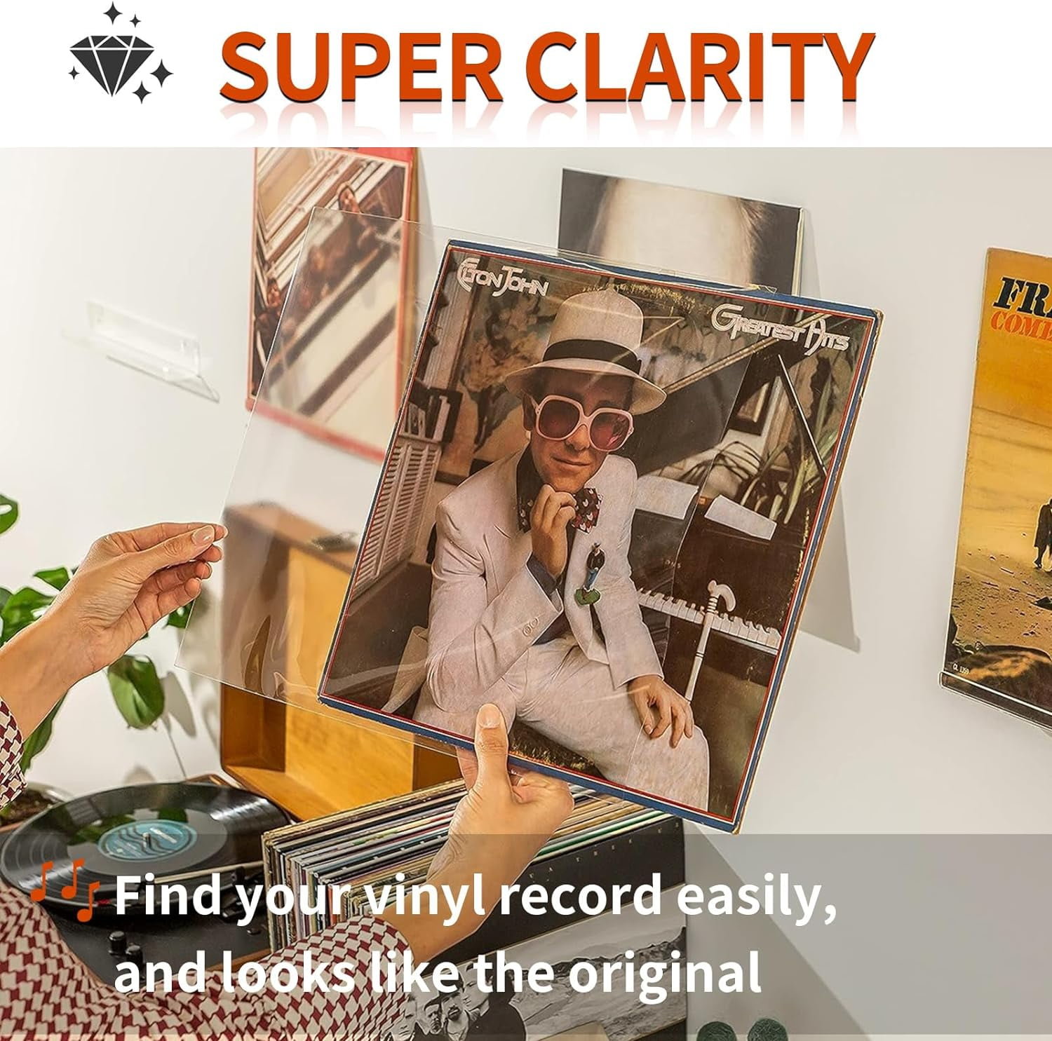 Record Sleeves for Vinyl Record, 20 Clear Plastic 12“ LP Record Sleeves ...