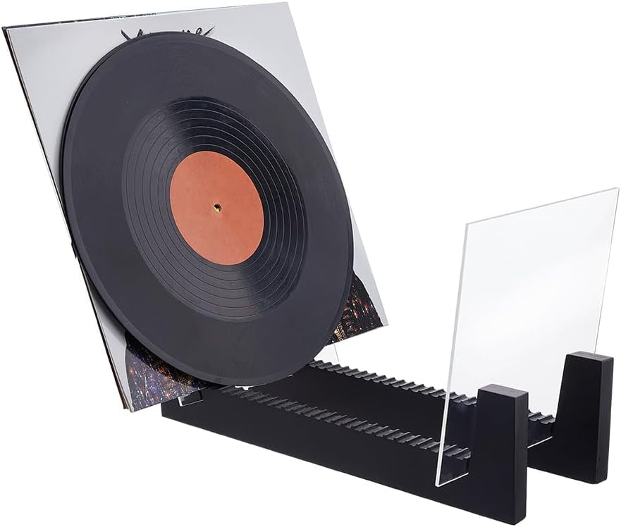 Record Storage Holder Display Black Desktop Acrylic Stand Organizer for ...