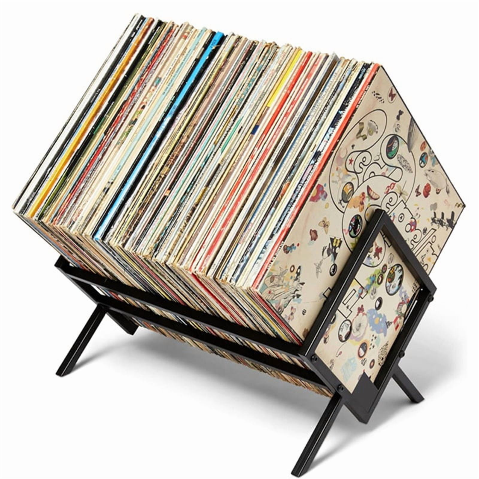 Record Storage Racks - Easy Assembly Vinyl Holder Stand 100Lps Sleek ...