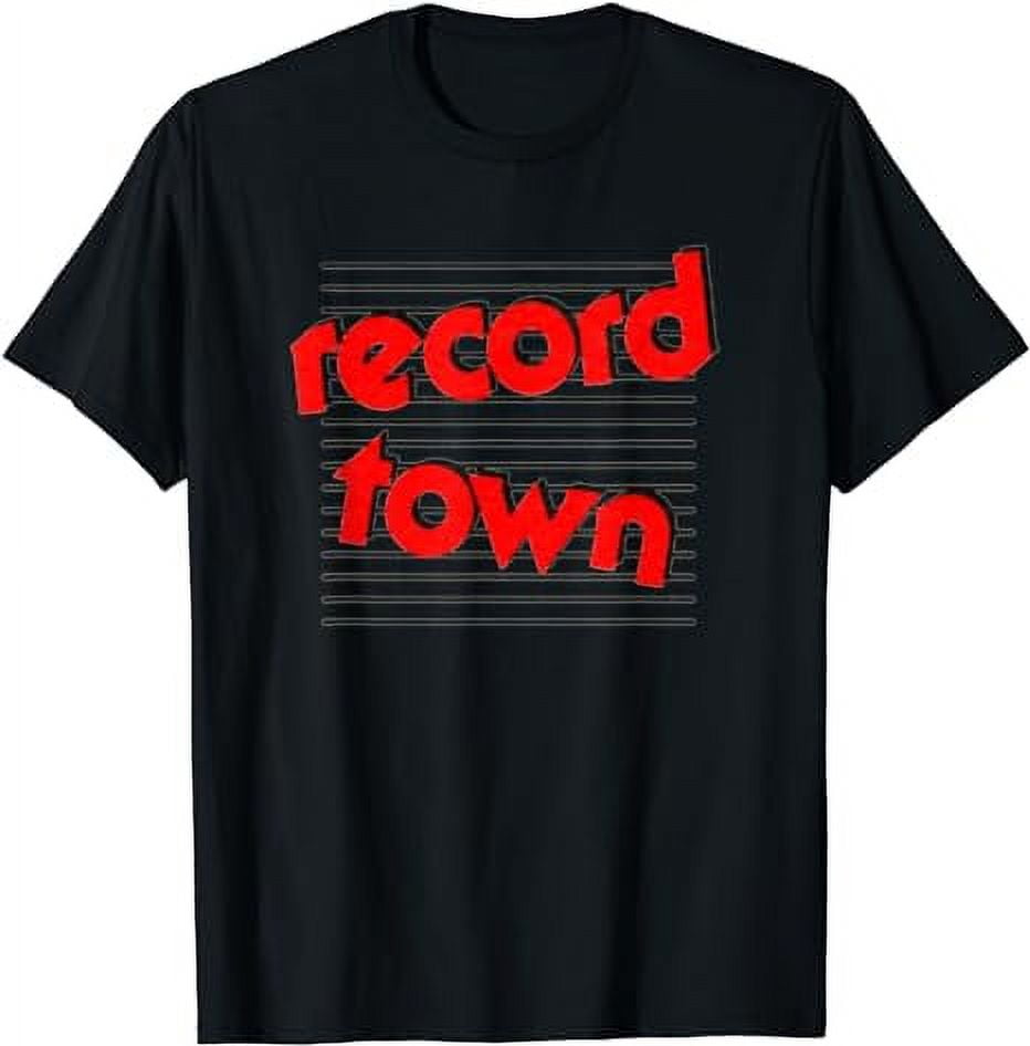 Record Town Retro Vintage Music T-Shirt - Walmart.com