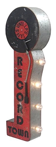 Record Town Vinyl Turntable Store - Reproduction Vintage Advertising ...