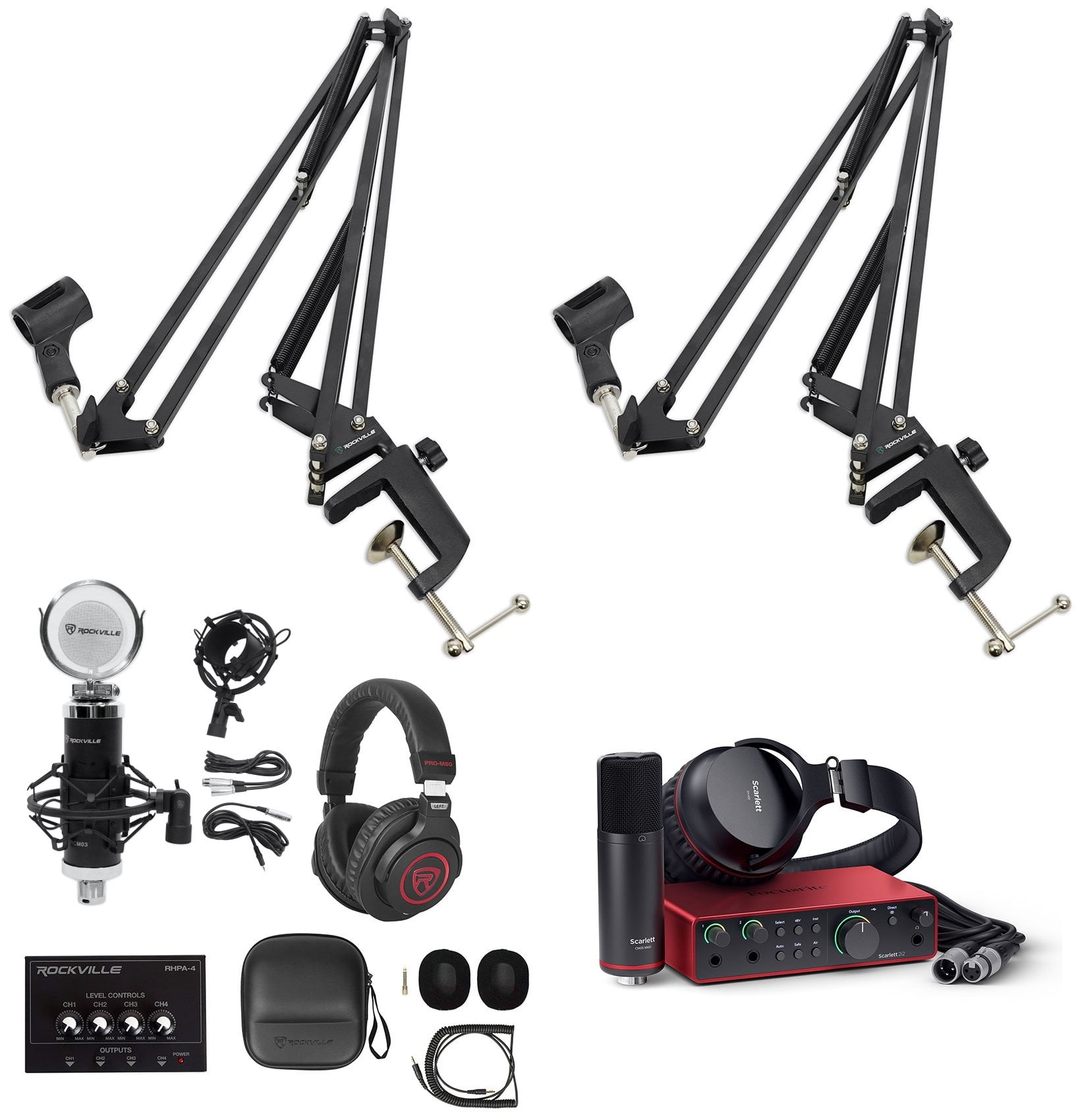 Recording Bundle w/ Scarlett 2i2 Studio 4th Gen Interface+Mics ...