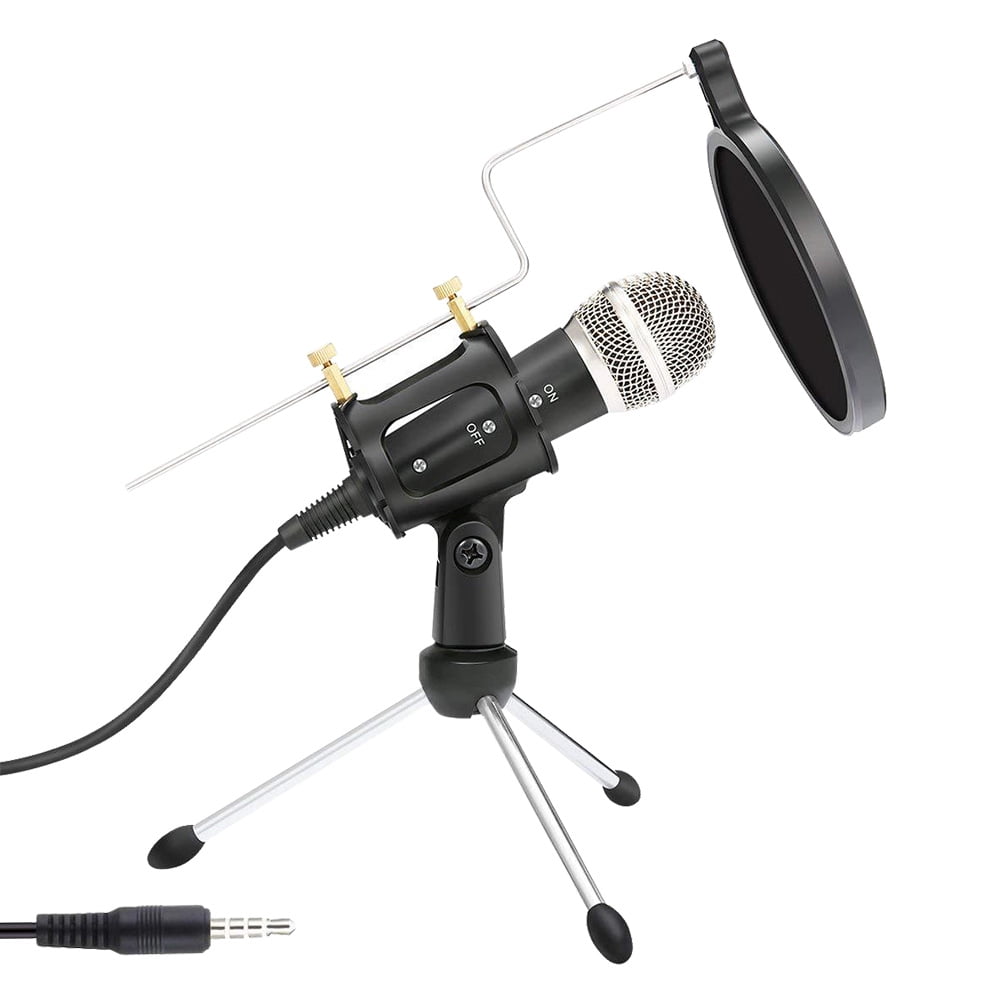 Recording Condenser Microphone Live Streaming Microphone Stand Phone ...