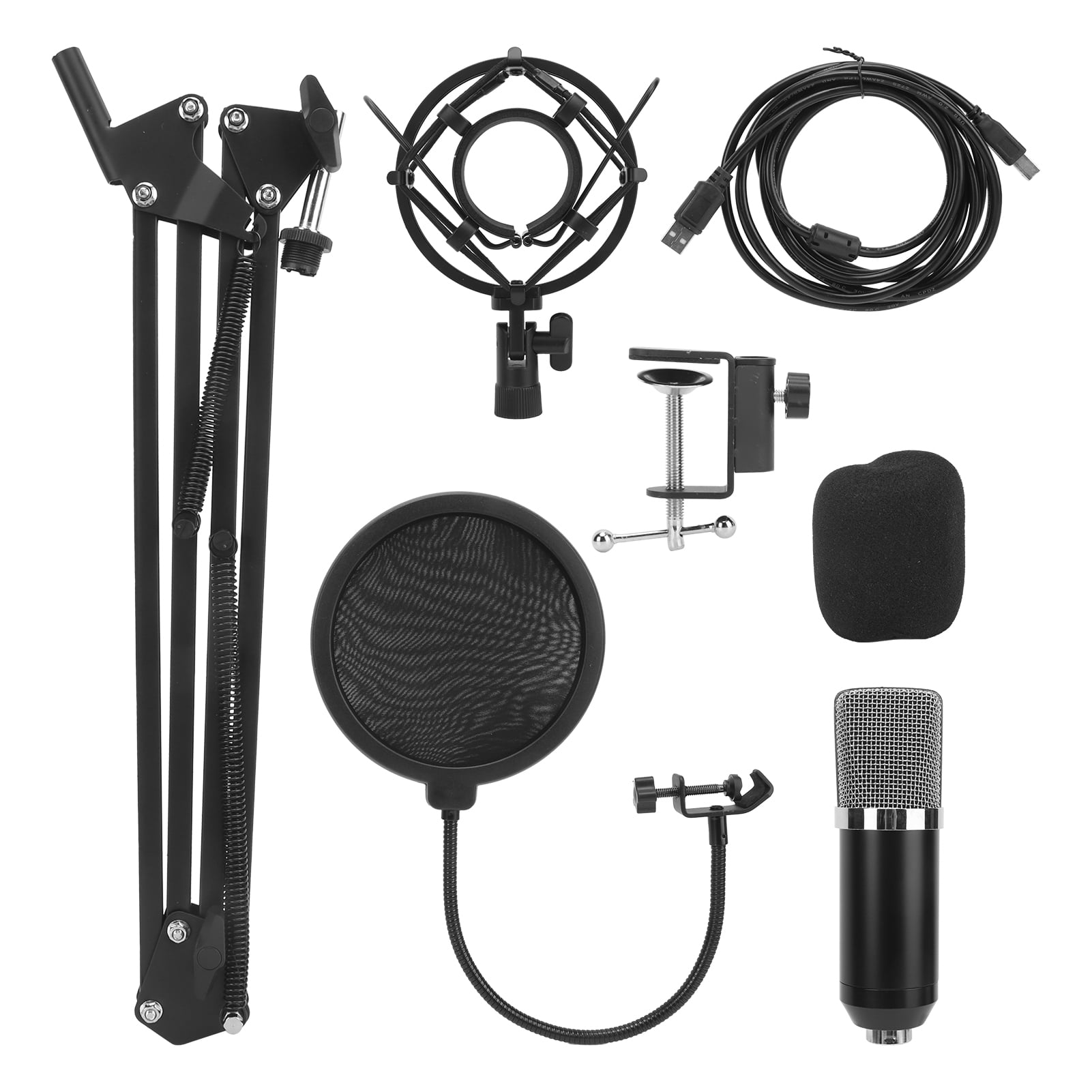Recording Microphone USB Plug Cardioid Directional Computer Gaming Mic ...