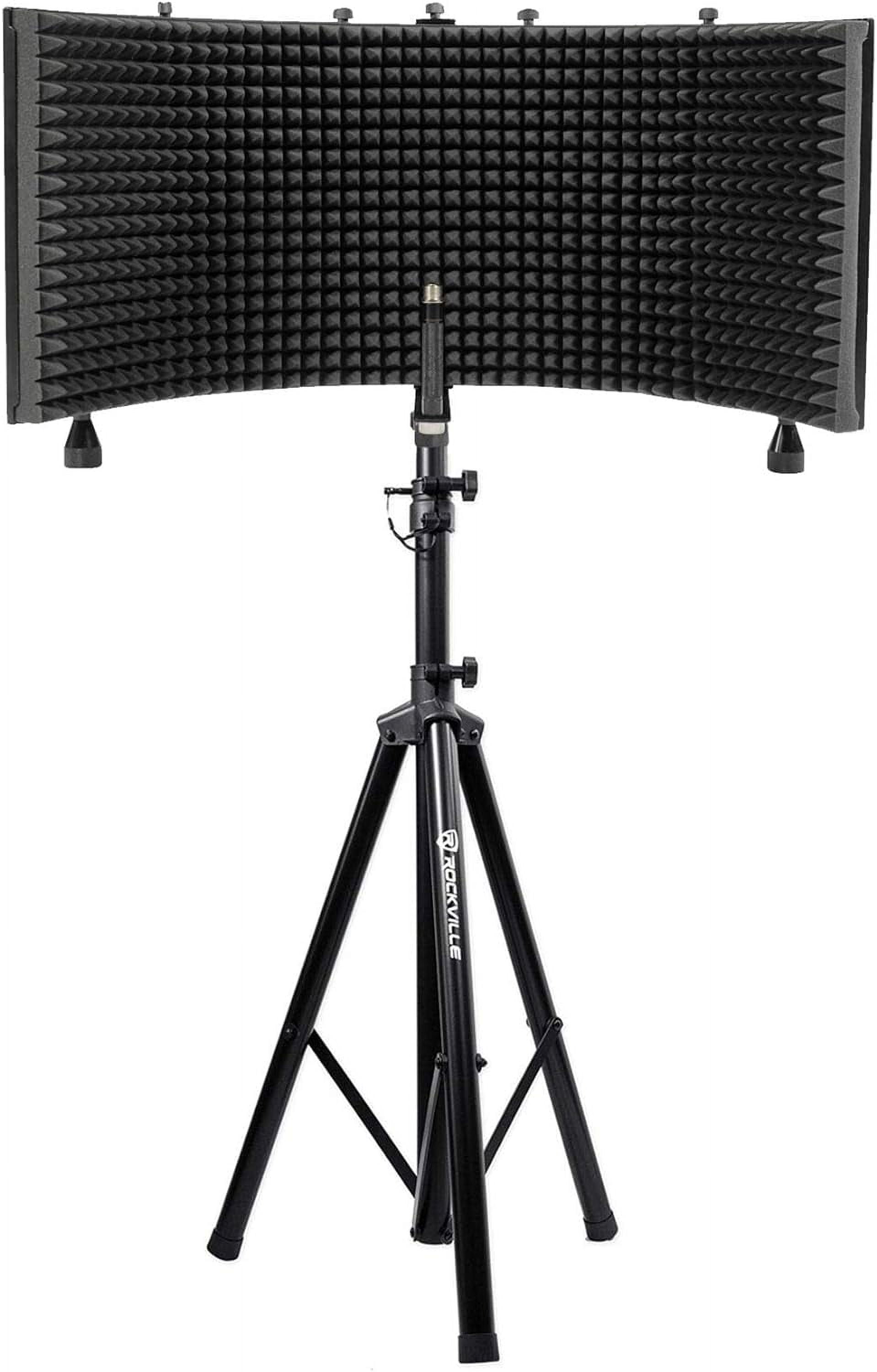 Recording Studio Microphone Isolation Shield + Heavy Duty Tripod Stand ...