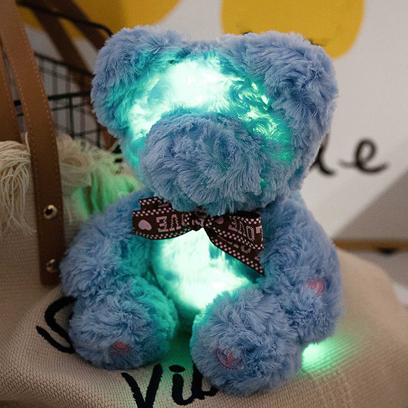 Recording Stuffed Animal, Luminous Plush Bear, Voice Message Toy with ...