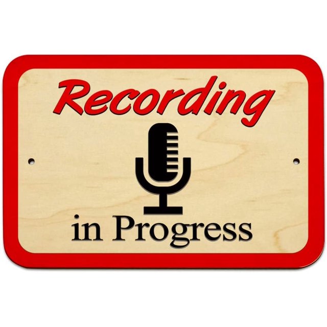 Recording in Progress Microphone 9" x 6" Wood Sign - Walmart.com