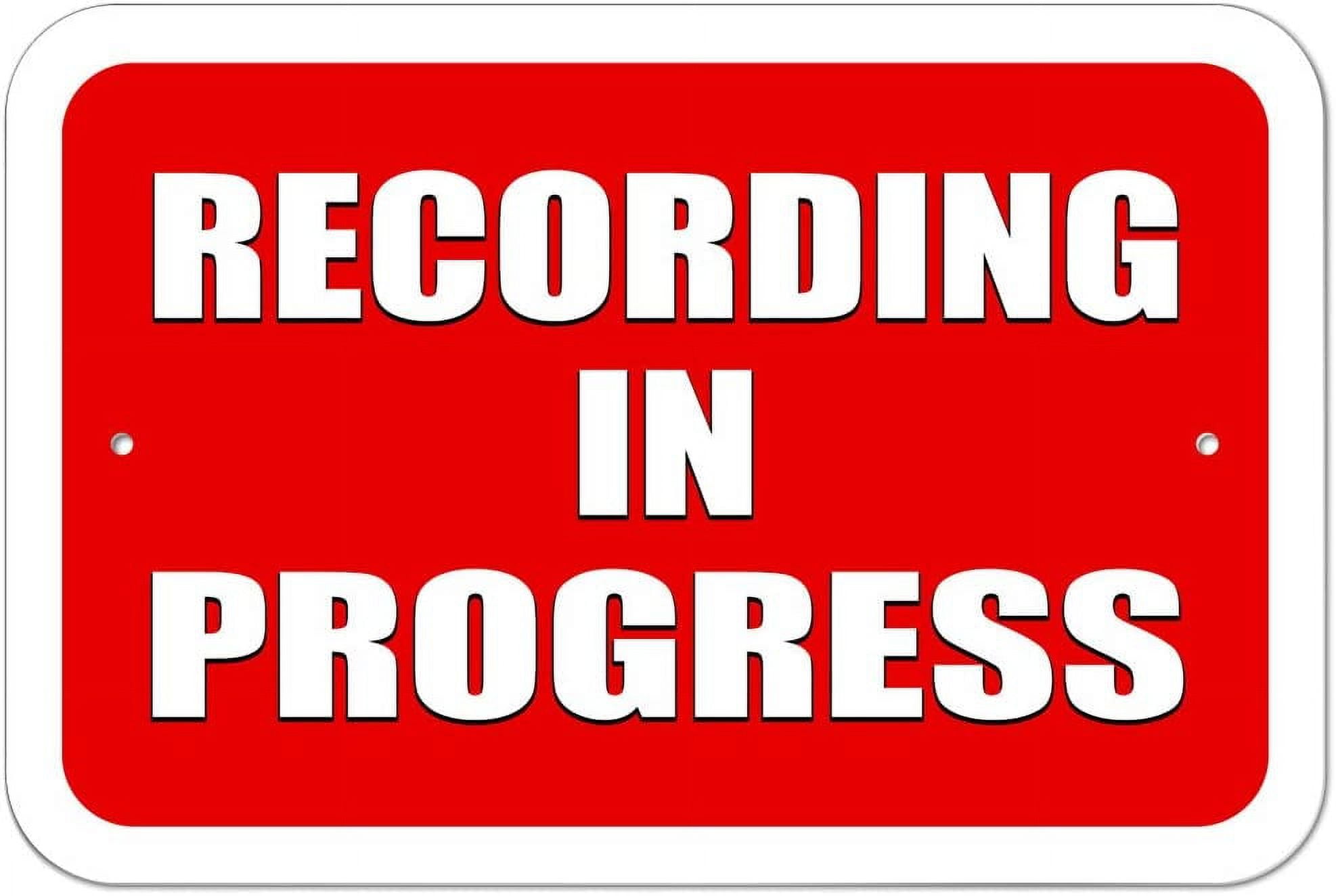 Recording in Progress Microphone Sign - Walmart.com
