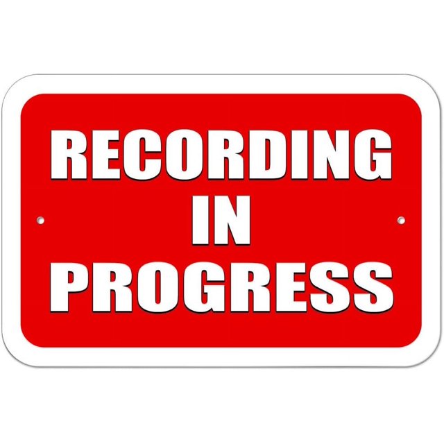 Recording in Progress Microphone Sign - Walmart.com
