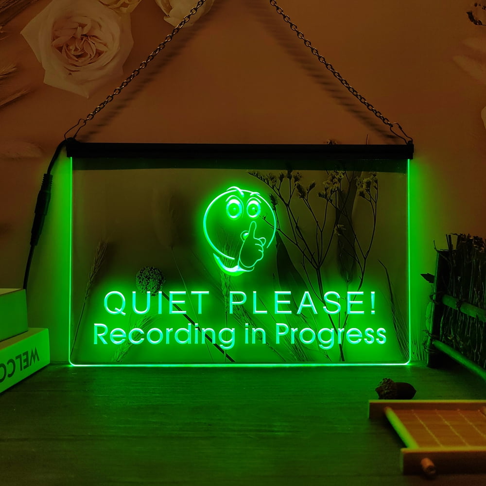 Recording in Progress Quiet Please Vintage LED Neon Sign-Posters ...
