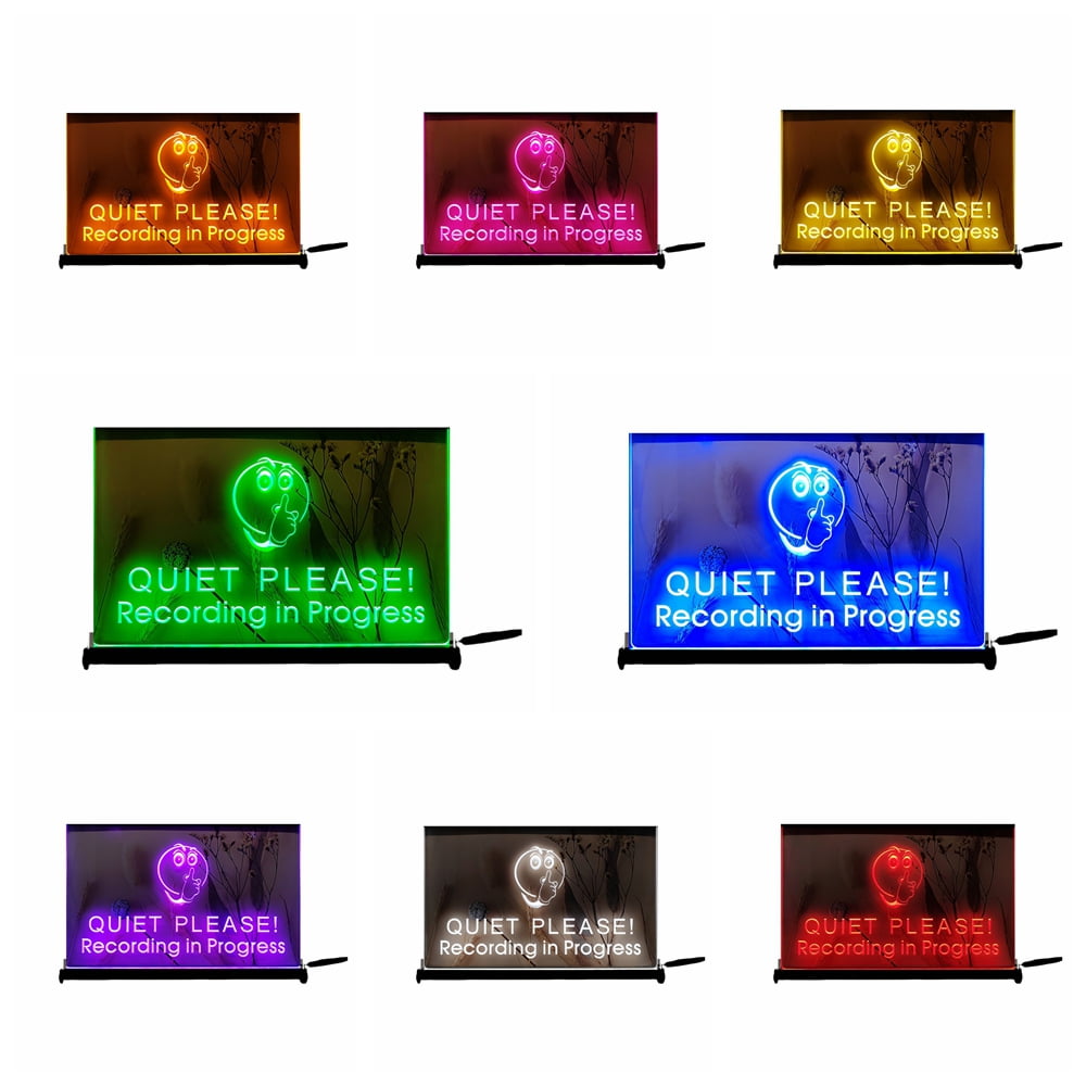 Recording in Progress Quiet Please Vintage LED Neon Sign-Posters ...