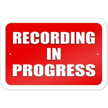 Recording in Progress Microphone Sign - Walmart.com