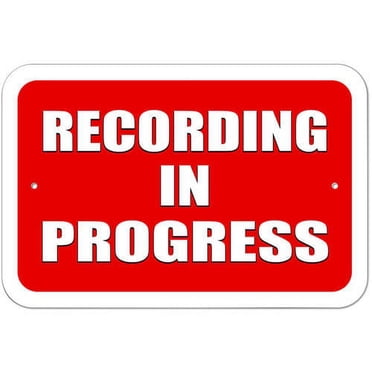 Recording in Progress Microphone Sign - Walmart.com