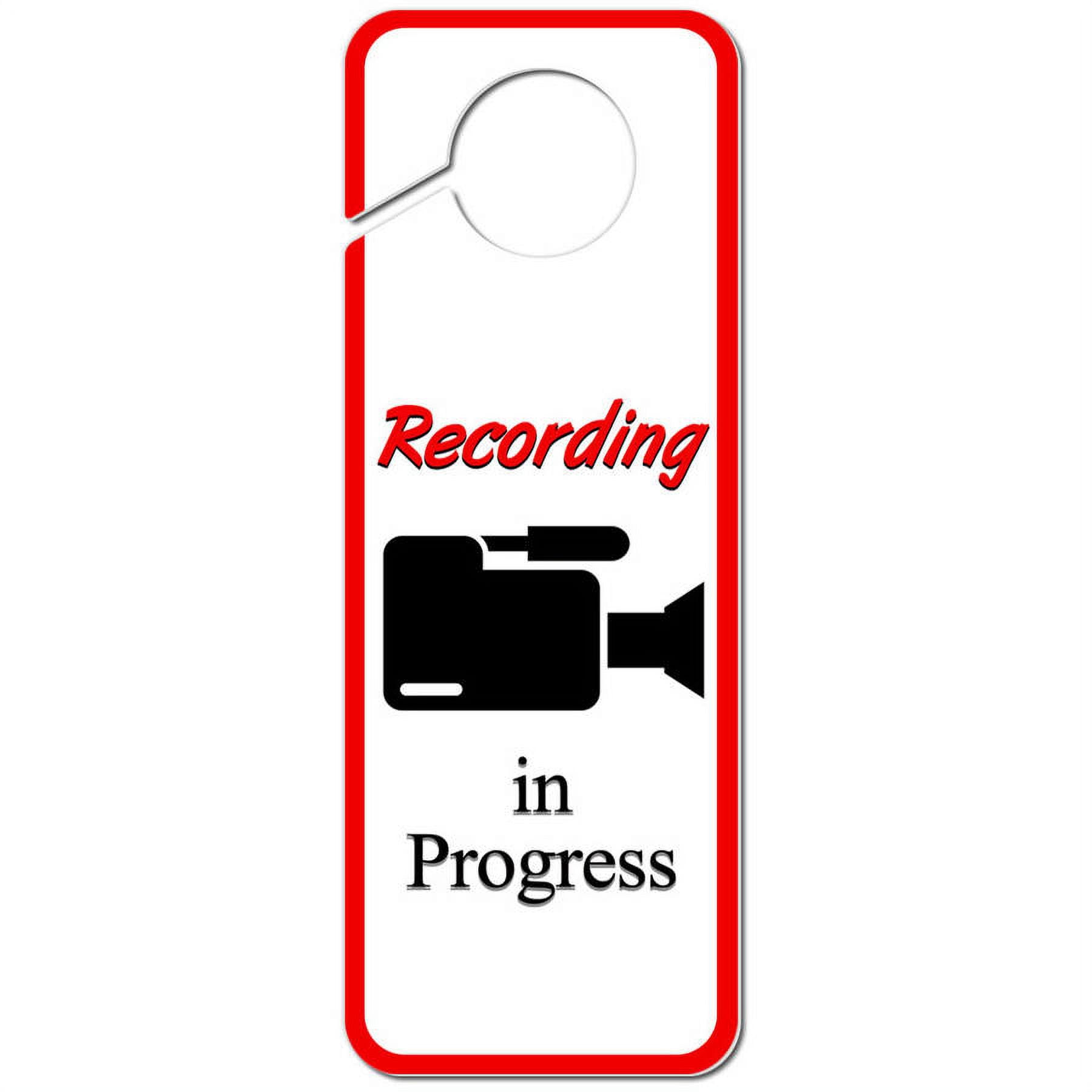 Recording in Progress Video Camera Camcorder Symbol Plastic Door Knob ...