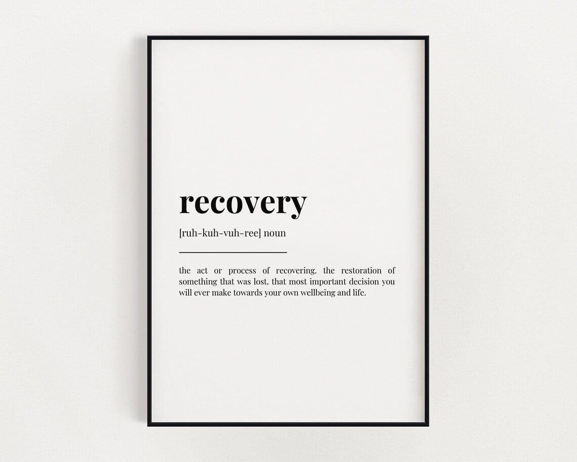 Recovery Definition Print, Wall Art Print, Definition Print, Quote ...