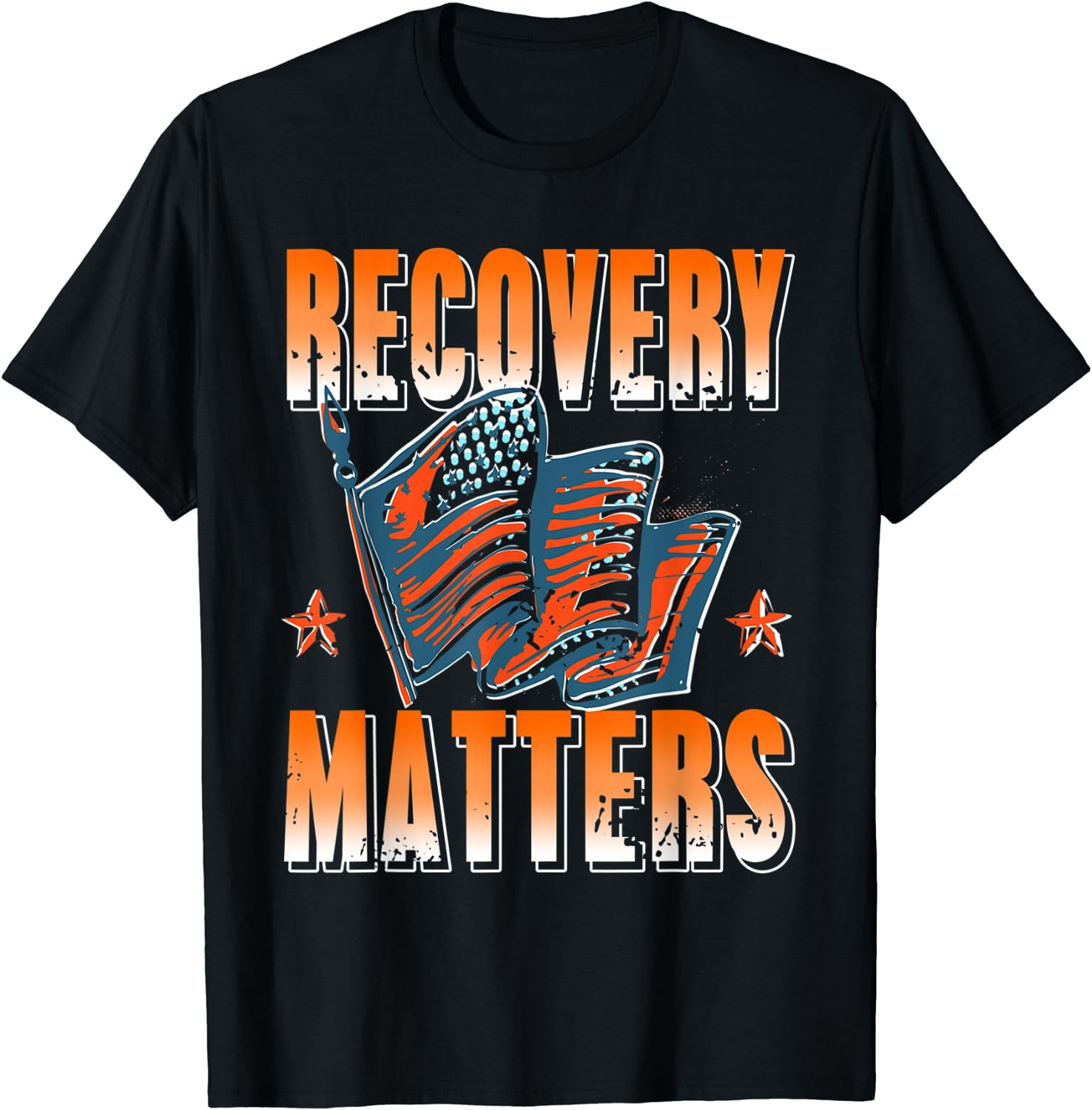 Recovery Matters Retro Sober Sobriety Patriotic Present T-Shirt ...