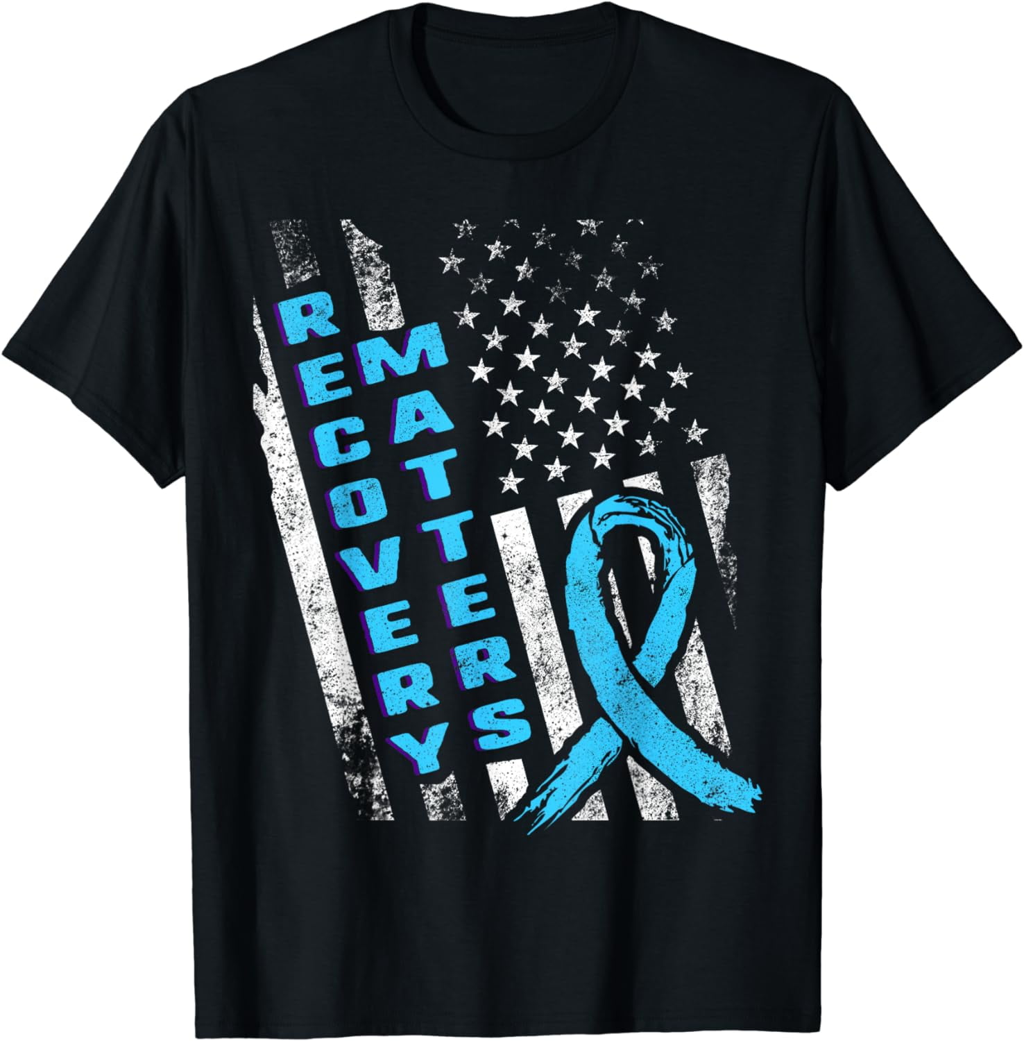 Recovery Matters USA Ribbon Drug Alcohol Addiction Warrior T-Shirt ...