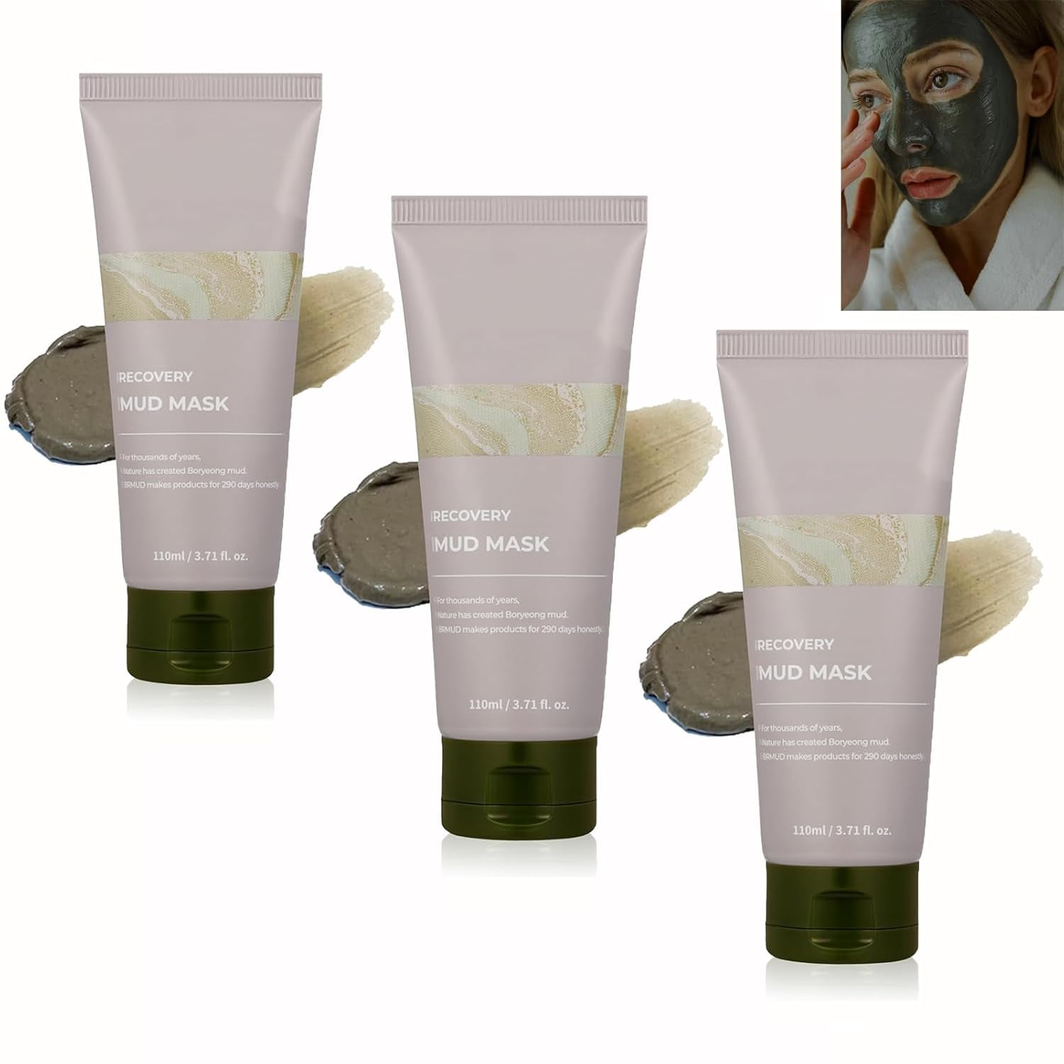 Recovery Mud Mask, Relief Mud Mask, Korean Mud Masks for Face ...