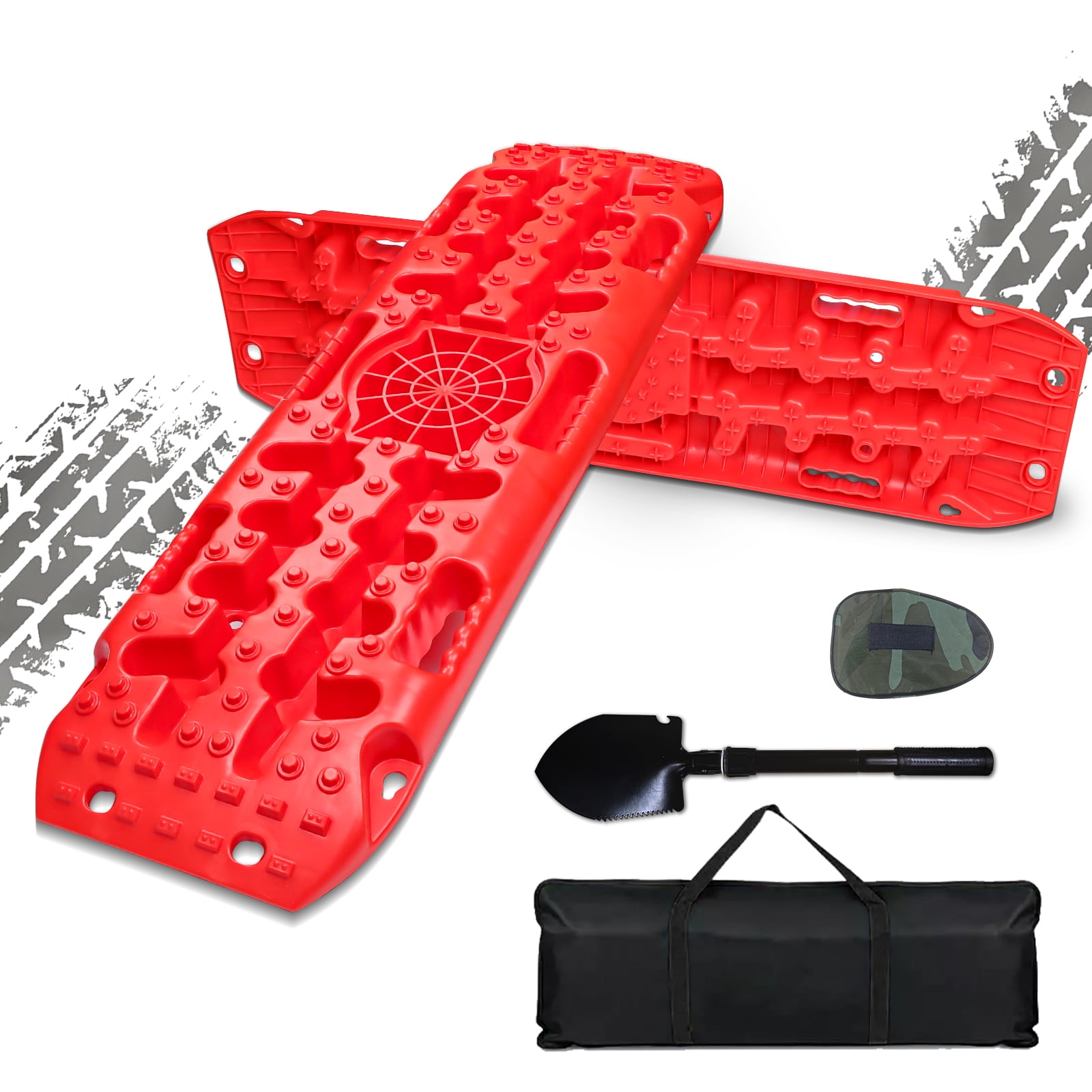 Aiqeek Recovery Traction Boards, 4WD Tire Mats for Sand, Mud and Snow ...