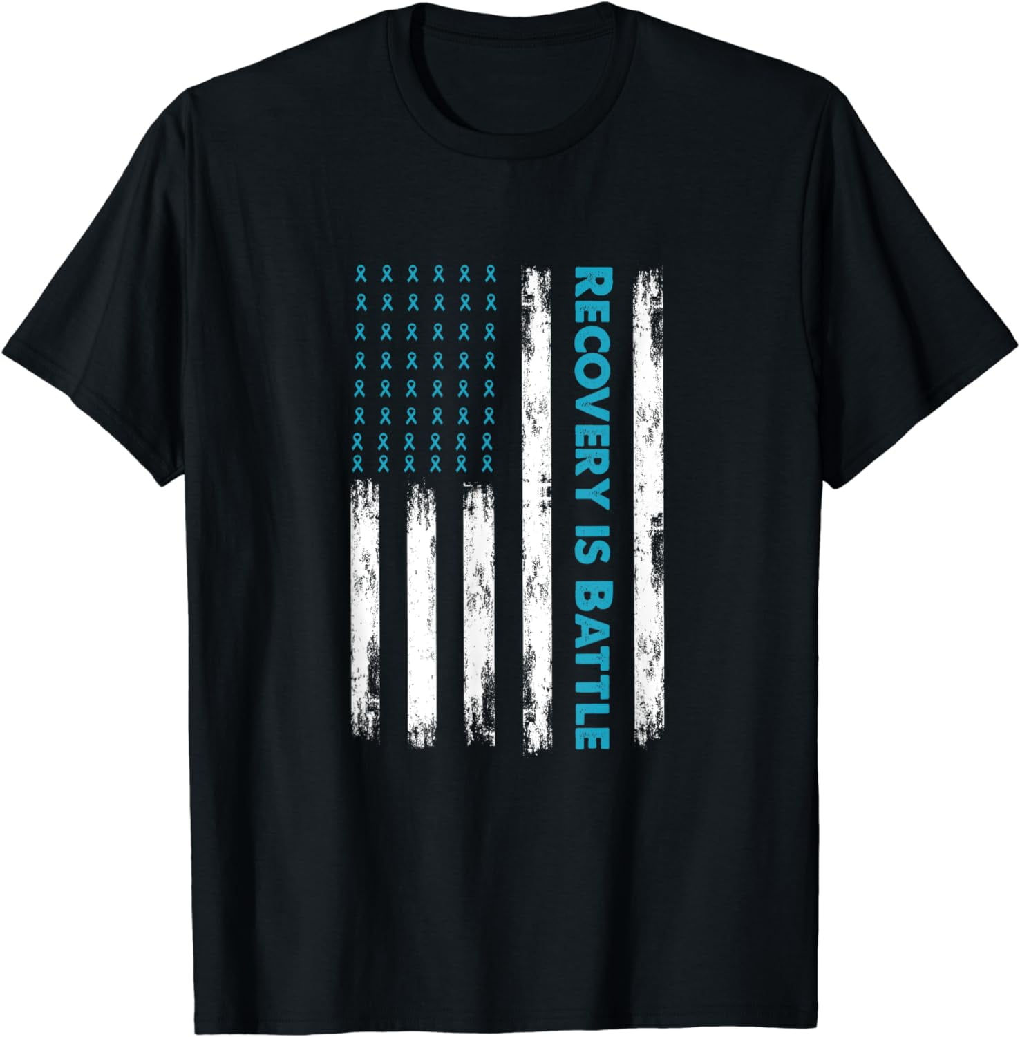 Recovery is Battle Celebrate Recovery USA Flag Sobriety T-Shirt ...