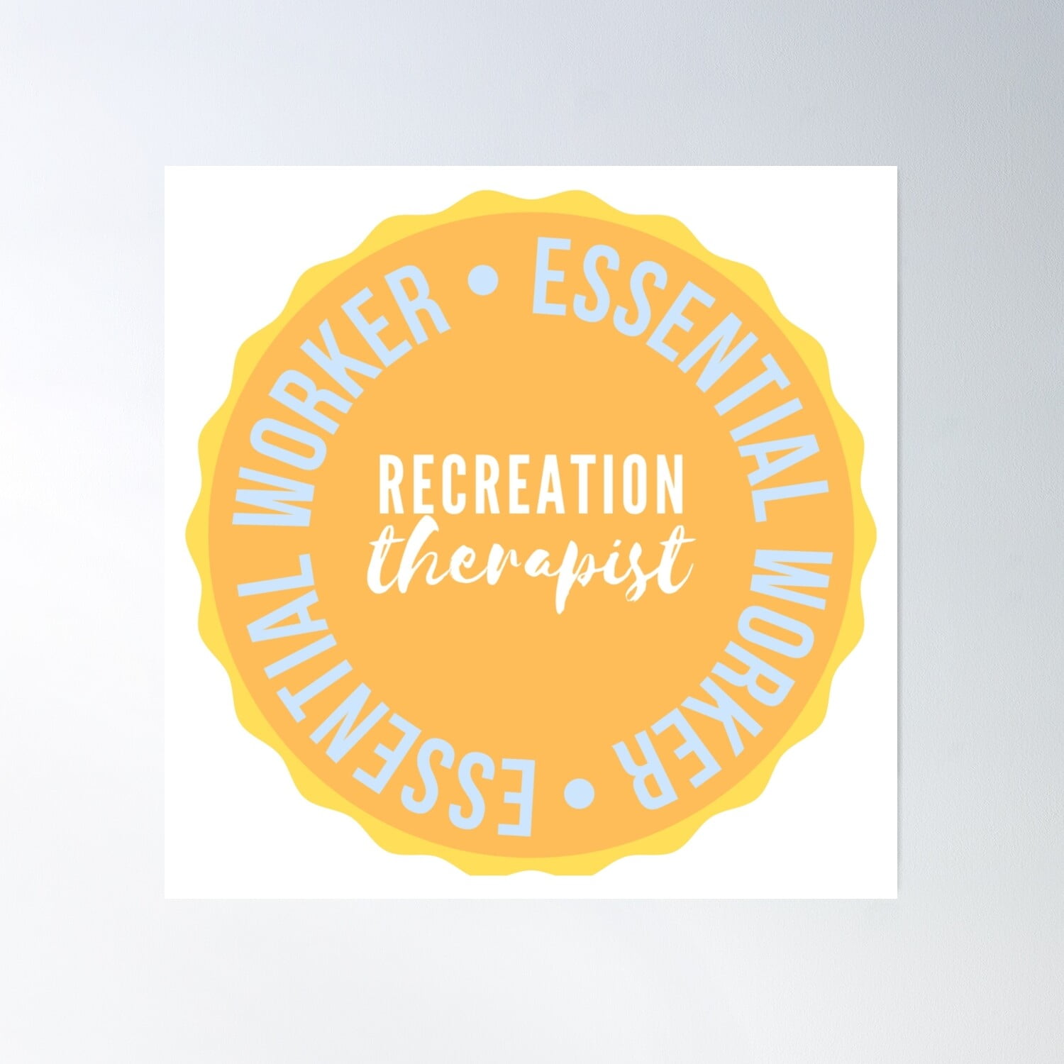 Recreation Therapist Essential Worker Poster Wall Art, Modern Wall ...