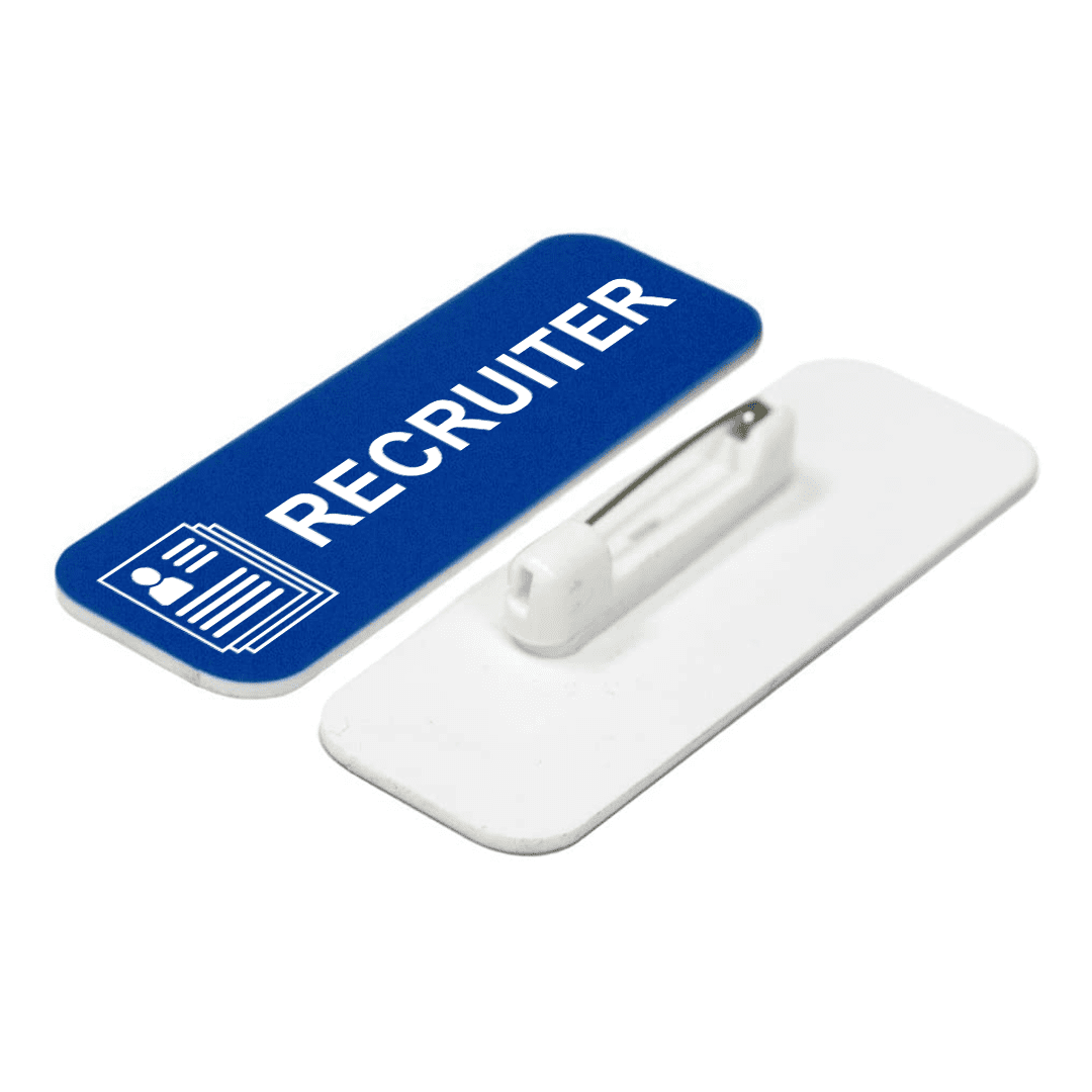 Recruiter 1 x 3" Name Tag/Badge, Blue, (3 Pack) - Walmart.com