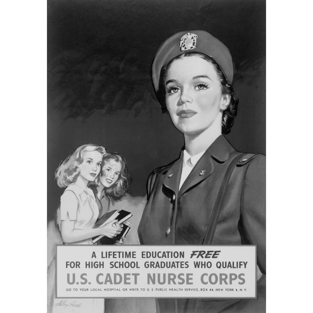 Recruitment Poster Showing U.S. Cadet Nurse History (18 x 24) - Walmart.com
