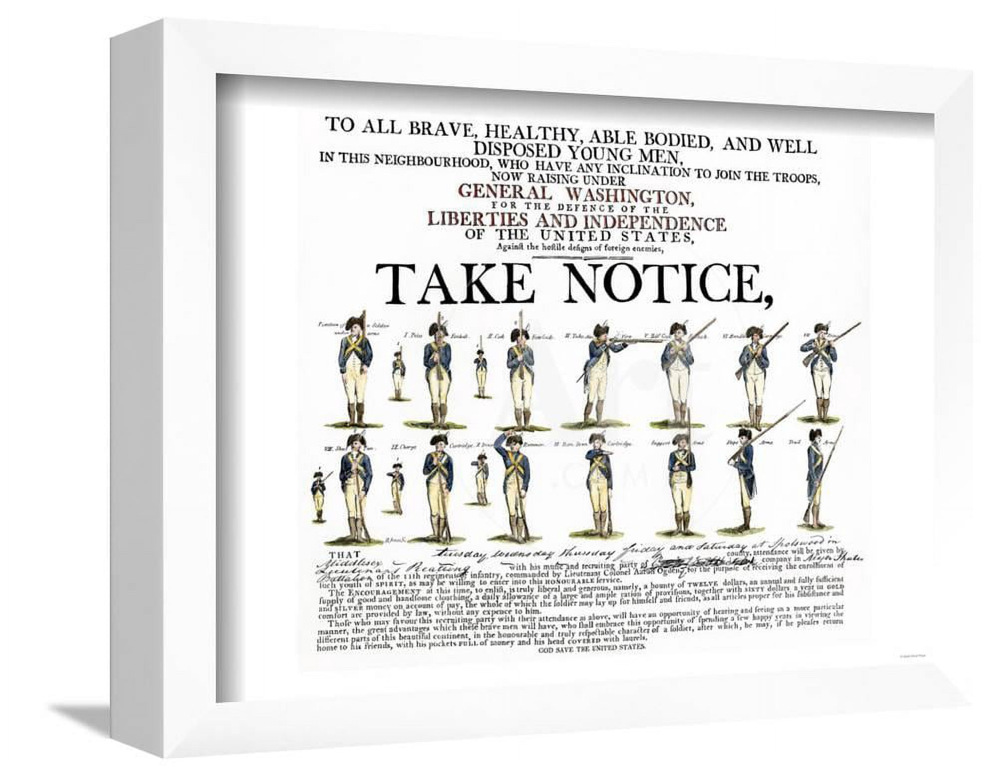 Recruitment Poster for Continental Soldiers to Serve in the American ...