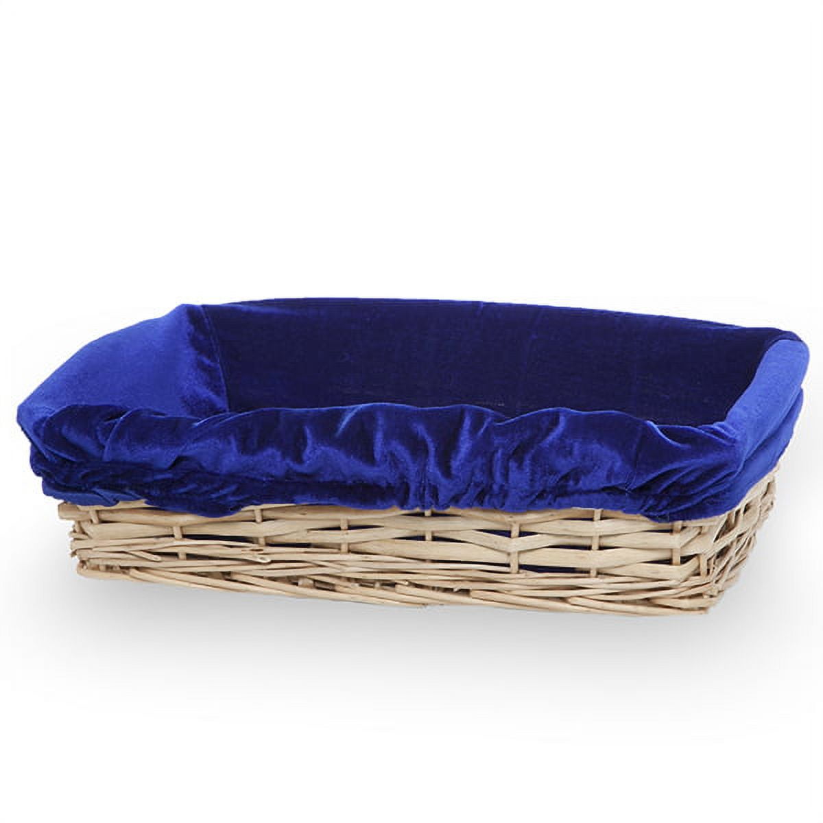 Rect Church Collection Basket with Blue Velour Liner 13in - Walmart.com
