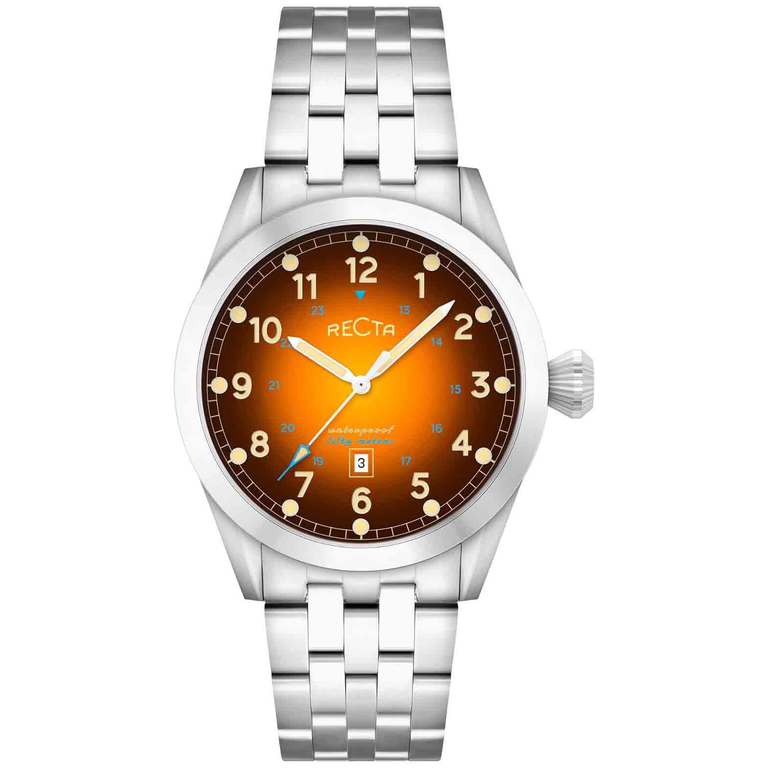Recta Cavalier Stainless Steel 45mm Japanese Quartz Wristwatch ...