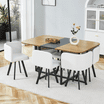 Farmhouse Velvet Dining Table Chair Set of 4, Rectangular Wooden Table ...