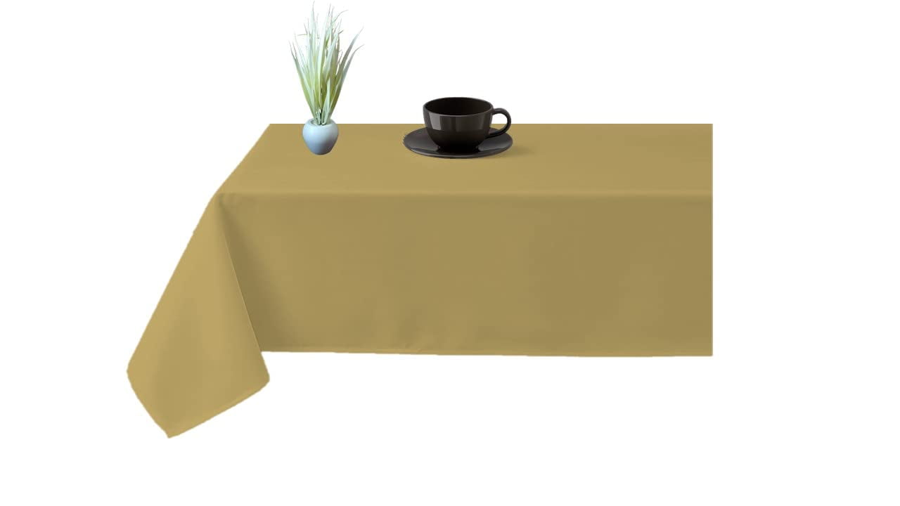 Rectangle 100% Cotton Tablecloth - Pack of 6 - Taupe Solid (90 x 132 ...