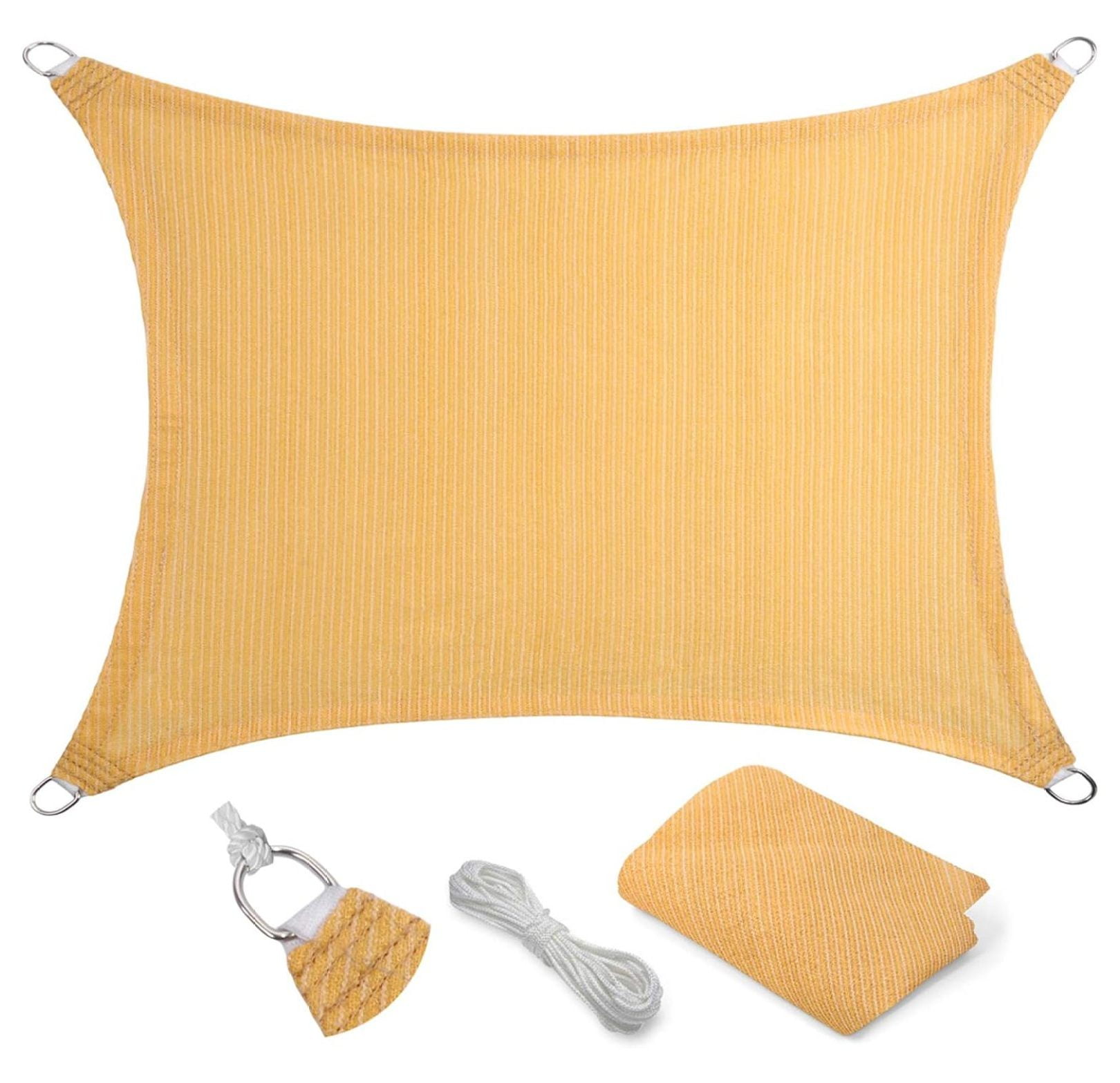 Rectangle 11' X 22' Wheat Sun Shade Sail UV-Blocking Fabric Outdoor ...