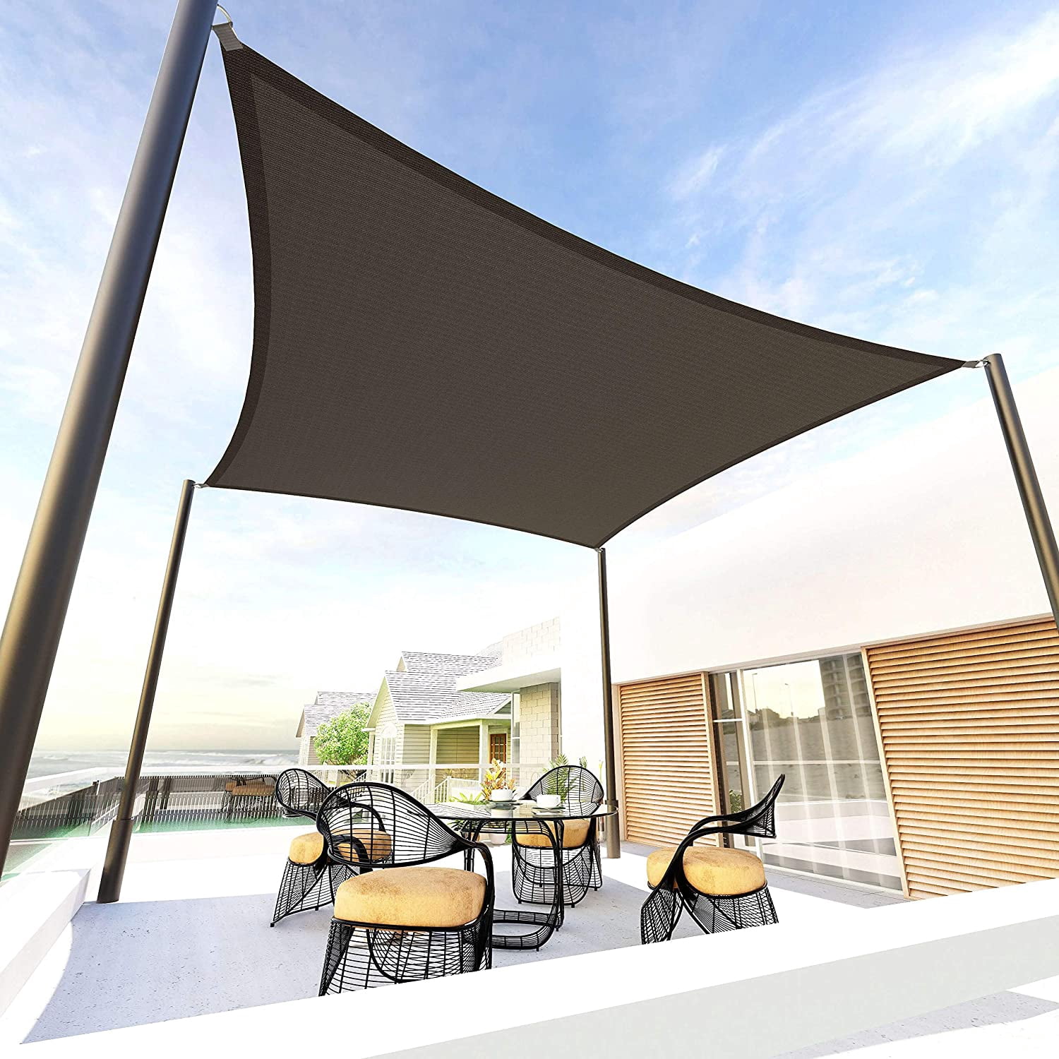 Rectangle 16'x20' Sun Shade Sail,95% UV Blockage Canopy Awning for ...