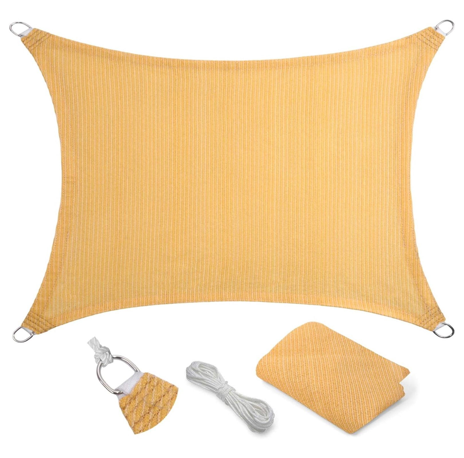 Rectangle 9' X 12' Wheat Sun Shade Sail UV-Blocking Fabric Outdoor ...