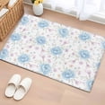 Rectangle Area Rug 2x3ft, Watercolor Blue Flower Non-Slip Non-Shedding ...