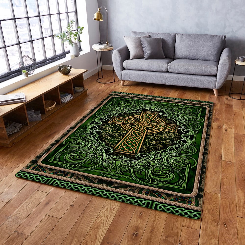 Rectangle Area Rug For Living Room, Bedroom, Irish Rug Irish Cross ...