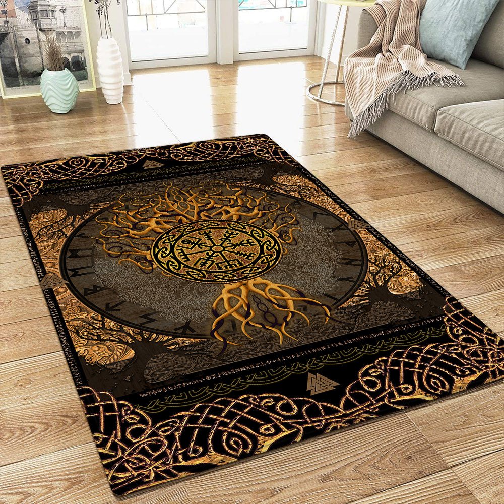 Rectangle Area Rug For Living Room, Bedroom, Tree Of Life Viking Rug ...