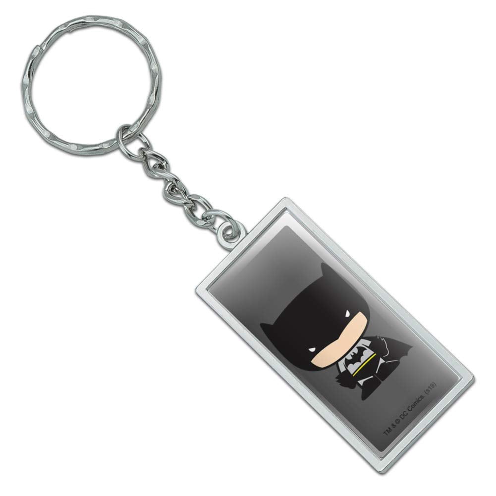 Rectangle Batman Cute Chibi Character Keychain in Chrome Plated Metal ...