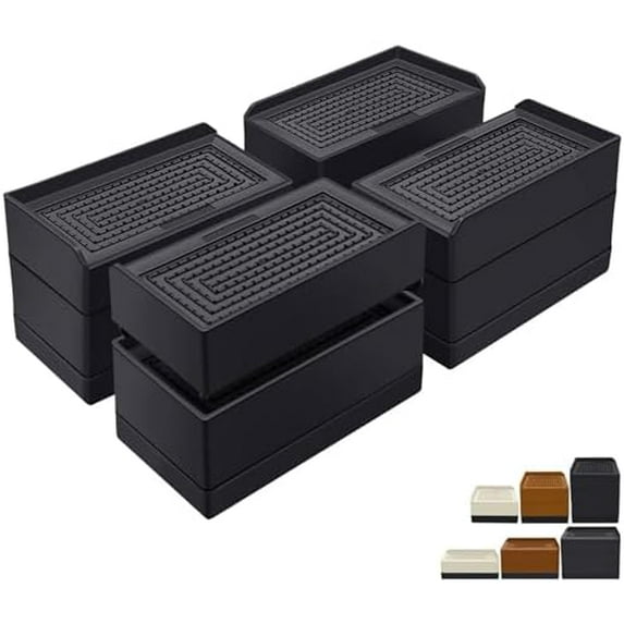 Rectangle Bed Risers, 3 Inch Heavy Duty Adjustable Furniture Risers for ...